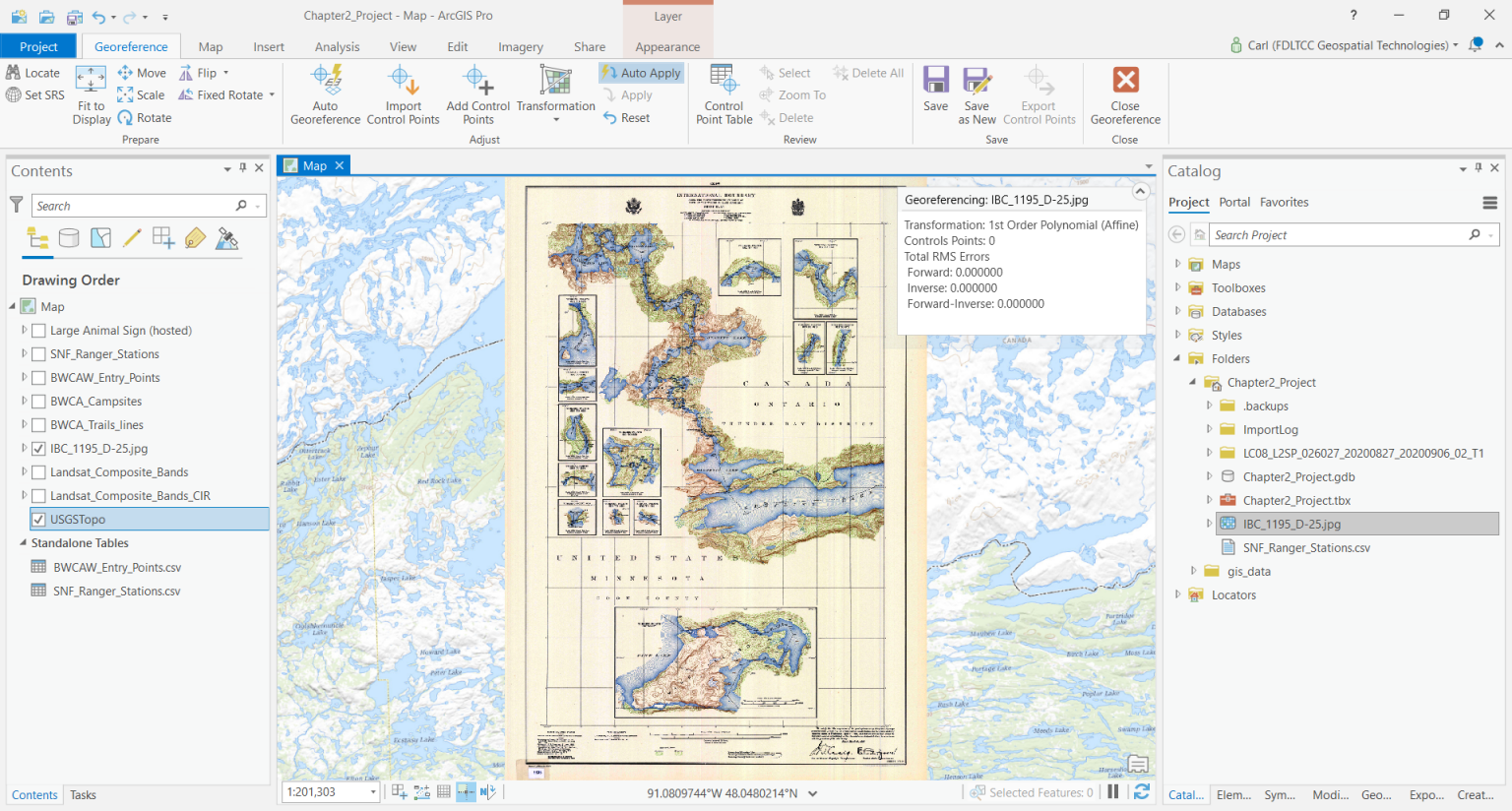 2.6 Georeference Raster Maps – The Flexible GIS Workbook for ArcGIS Pro